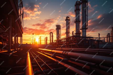 Premium Ai Image Dynamic Pipelines And Pipe Rack In Industrial Setting Ai