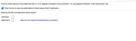 Solved Find The Critical Values Of A Two Tailed Test With A Chegg Com