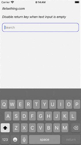 disable return key on empty textinput