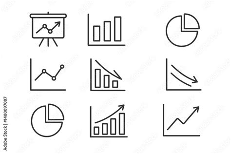 Visual Representations Of Data Analysis Tools And Charts Showing Trends And Statistical