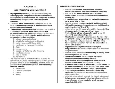 Impregnation And Embedding CHAPTER 11 IMPREGNATION AND EMBEDDING Impregnation Infiltration