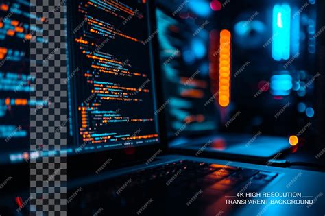 Premium Psd Close Up Of Monitor Displaying Source Code Coding Program