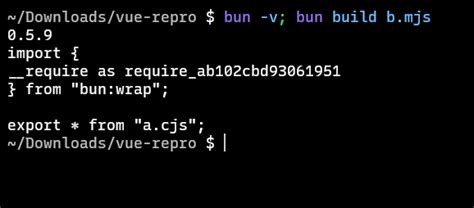 `export From Commonjs` Does Not Run Or Bundle Breaks Vue