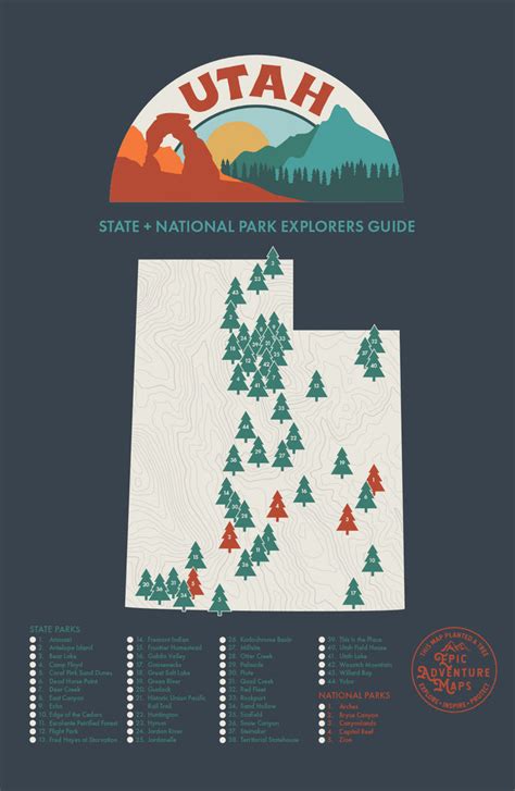 Utah Parks Map Map Of Utah Featuring All Ut State Parks And National