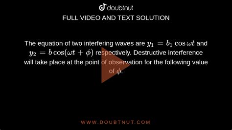 Destructive Interference Equation
