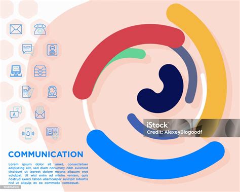 얇은 선 아이콘으로 통신 개념 이메일 전화 채팅 연락처 주석 받은 편지함 번역기 프레 젠 테이 션 메시지 화면 공유 지원 벡터