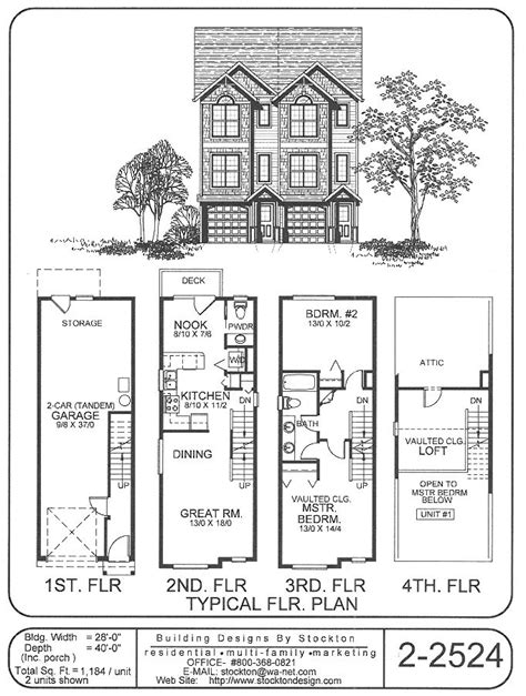 Building Designs By Stockton Plan 2 2524 Sims Townhouse Floor