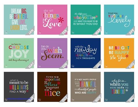 Calendar Quotes For Each Month Printable And Enjoyable Learning