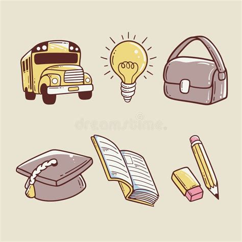 Hand Drawn Doodle Icon With Back To School Theme Stock Illustration