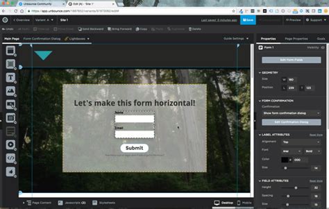 How To Create Horizontal Forms In Unbounce Documentation