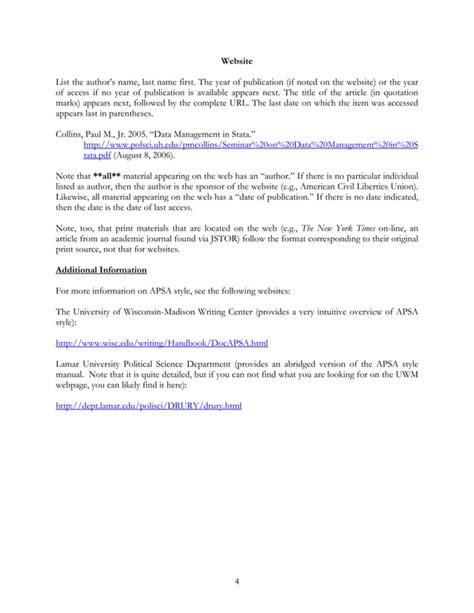 APSA Style Guide For Citations And References Source Https Apsanet Org PDF