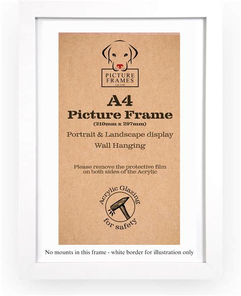 A4 White Picture Frame White A4 Photo Frame 21x297 Cm A4 Picture
