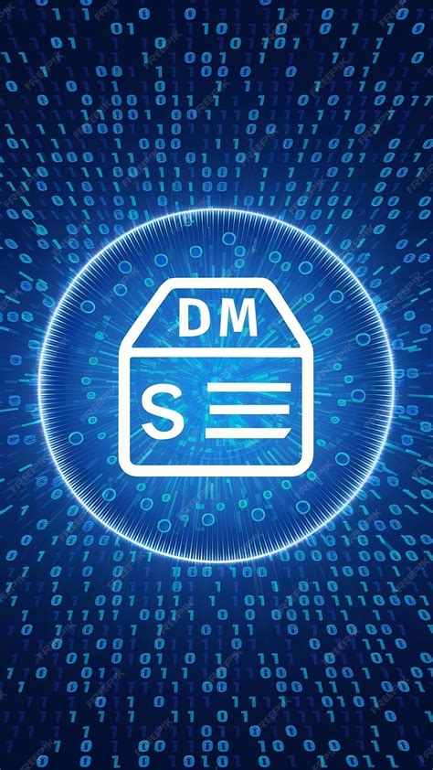 Document Management System Dms And Files Storage Illustration With Binary Code Data Premium Ai
