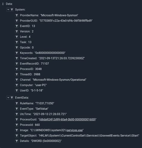 what s in a sysmon event windows registry eventids 12 13 14
