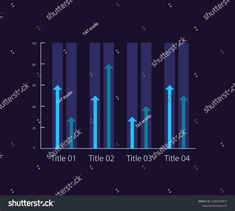 Grouped Column Infographic Chart Arrows Design Stock Vector Royalty