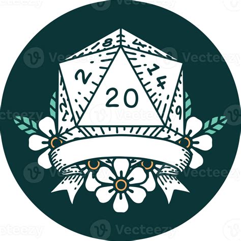 Natural 20 Critical Hit D20 Dice Roll Icon 39914413 Png