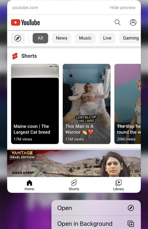 On The Safari Ios Web App Attempting To Open A Specific Youtube Video In The Background Does