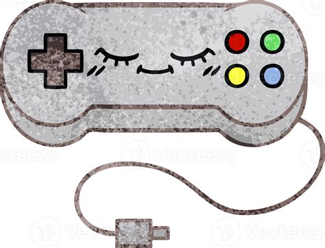 Retro Grunge Texture Cartoon Of A Game Controller 44914338 Png