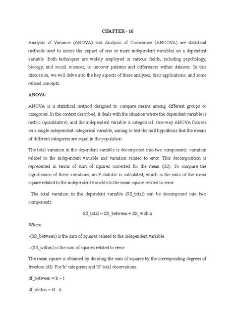 Analysis Of Variance Anova Chapter 16 Chapter 16 Analysis Of Variance Anova And
