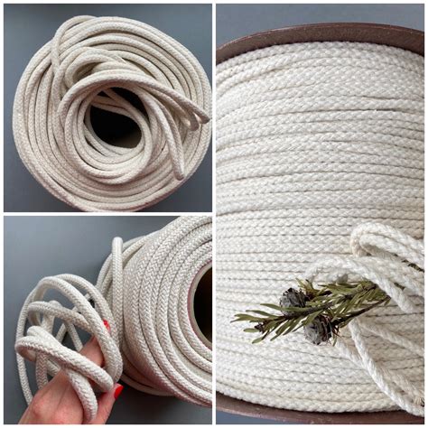 Braided Cotton Rope Macramé Crafting Cord Off White Cotton Rope Macramé
