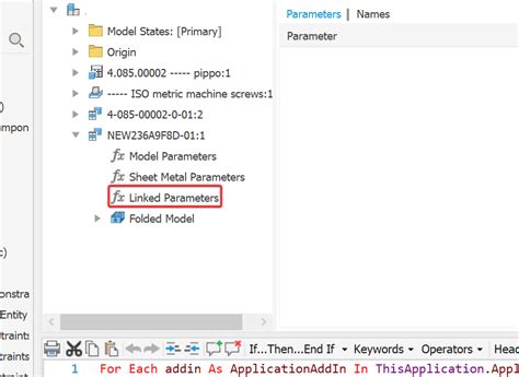 Bug Report Exception Clicking On Linked Parameters In Ilogic Model