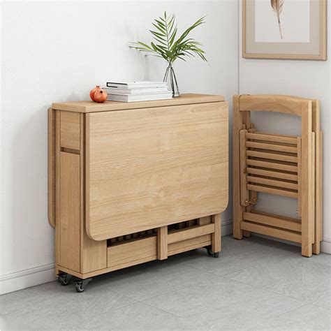 Folding Dining Table And Chair Set Wood Space Saving Foldable Kitchen