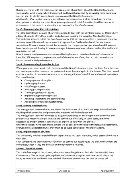 Quality System Procedure Control Of Non Conformancepdf