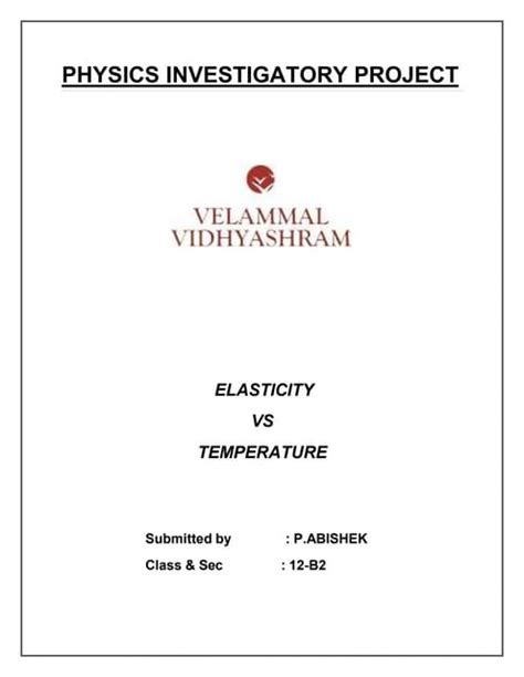 Physics Investigatory Project Docx