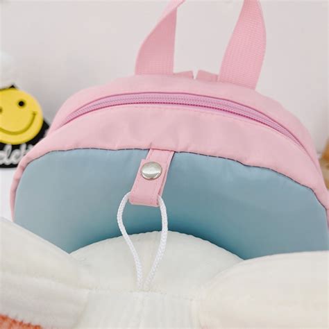 유치원 학교 가방 플러시 장난감 어린이 귀여운 만화 배낭 모자 토끼 핑크 포함