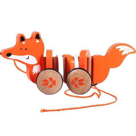 Pull Along Wooden Fox Toy For 1 Year Olds Plus Jaques Of London