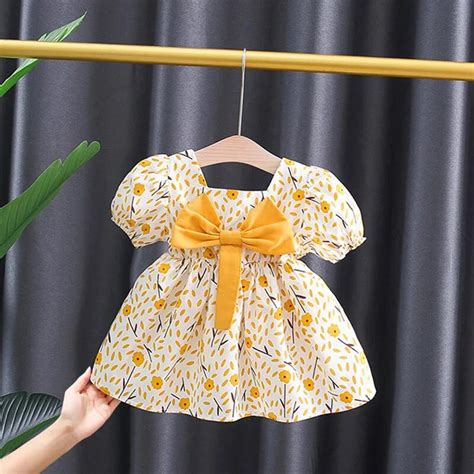 Badu Bg 2023 Летен комплект дрехи за момичета за малко дете Бебешки плажни рокли Сладка карирана