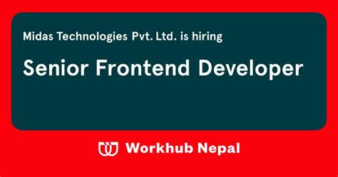 Workhub Nepal On Linkedin Senior Frontend Developer
