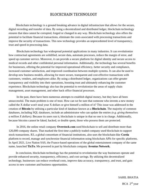 blockchain technology pdf