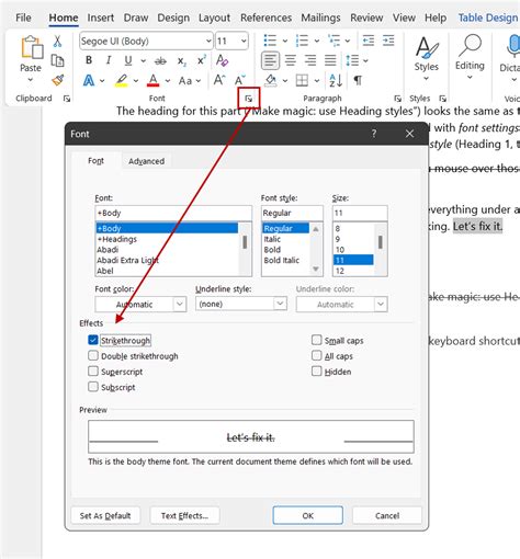 How To Strikethrough Text In Word