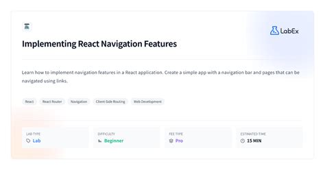 React Navigation Tutorial React Router Client Side Routing Labex