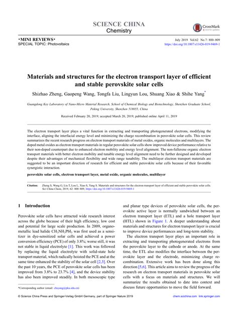 Pdf Materials And Structures For The Electron Transport Layer Of