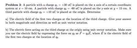 Solved Problem A particle with a charge qı nC is Chegg