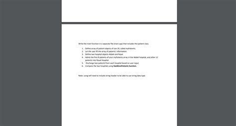 Solved Write A C Program That Defines A Class Named