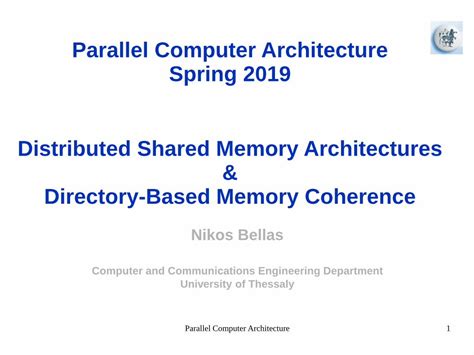 Pdf Parallel Computer Architecture Spring 2019 Distributed