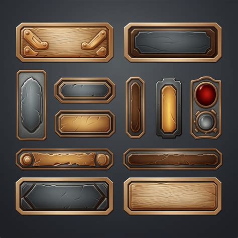 Premium Vector Rectangle Game Button For Ui And Ux