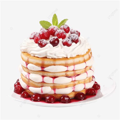 바나나 층을 얹은 스펀지 케이크 우유 크림과 크랜베리 시럽 휴일 디저트 크리스마스 테마 Png 일러스트 및 이미지 에 대한 무료 다운로드 Pngtree