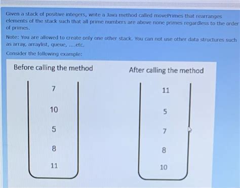 Solved Given A Stack Of Positive Integers Write A Java
