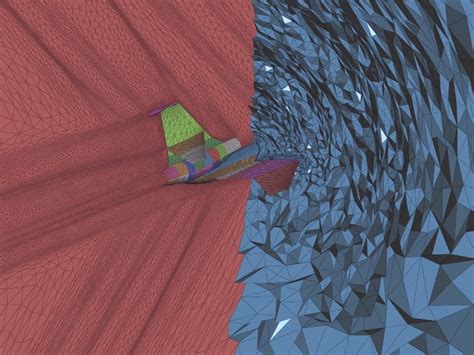 mesh left and solution right resulting from a mesh adaptation