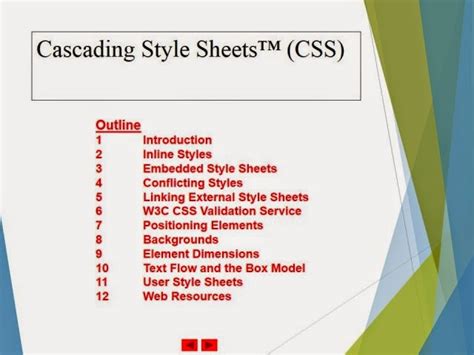 Cascading Style Sheet Css ~ Free Lecture Notes And Presentations