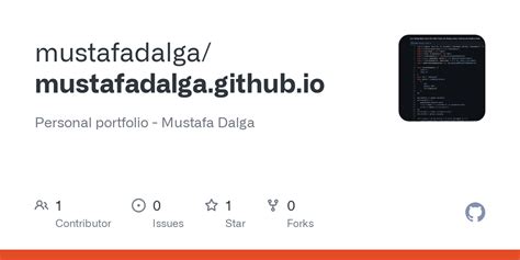 Github Mustafadalga Personal Portfolio Mustafa Dalga
