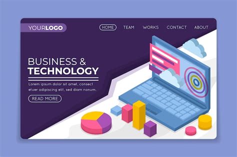 Free Vector Business And Technology Isometric Landing Page