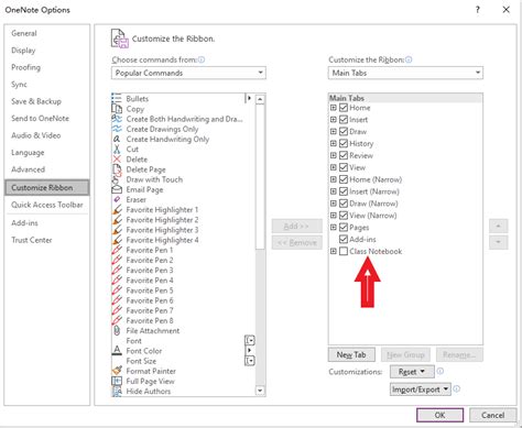 class notebook add in not showing in onenote 2016 microsoft community