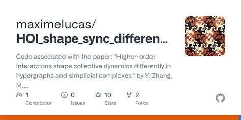 Github Maximelucashoishapesyncdifferently Code Associated With The Paper Higher Order