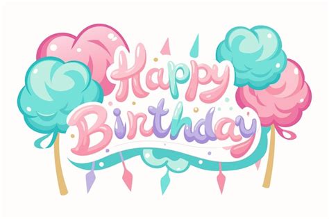 생일 축하 타이포그래피 배너 배경 디자인 프리미엄 Ai 생성 벡터