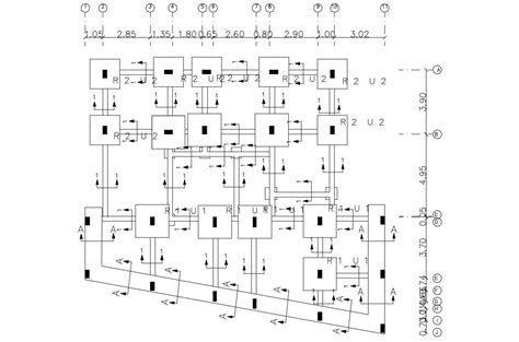 Building Column Foundation Design Autocad Drawing